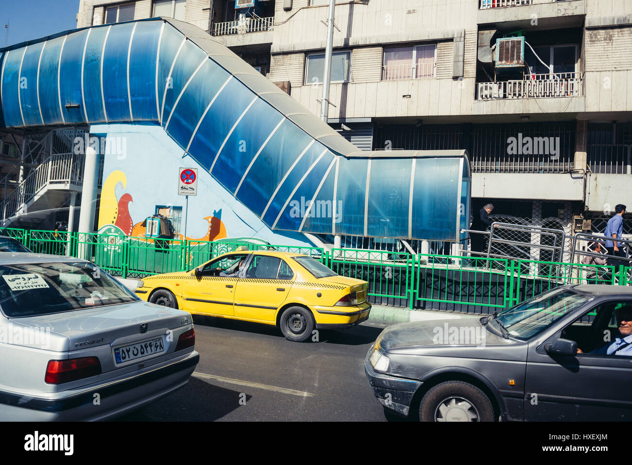 Traffic on Azadi Street in Tehran city, capital of Iran and Tehran ...