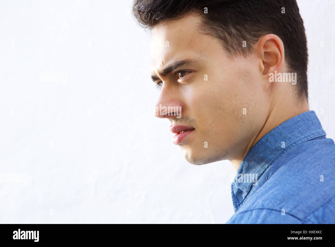 Close up face of a handsome young modern man Stock Photo - Alamy