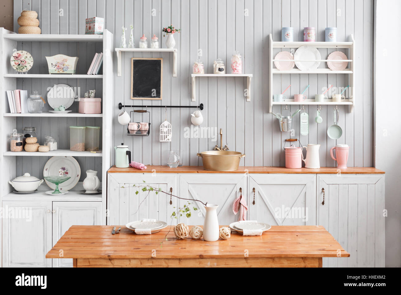 beautiful house, interior, view of the kitchen Stock Photo - Alamy