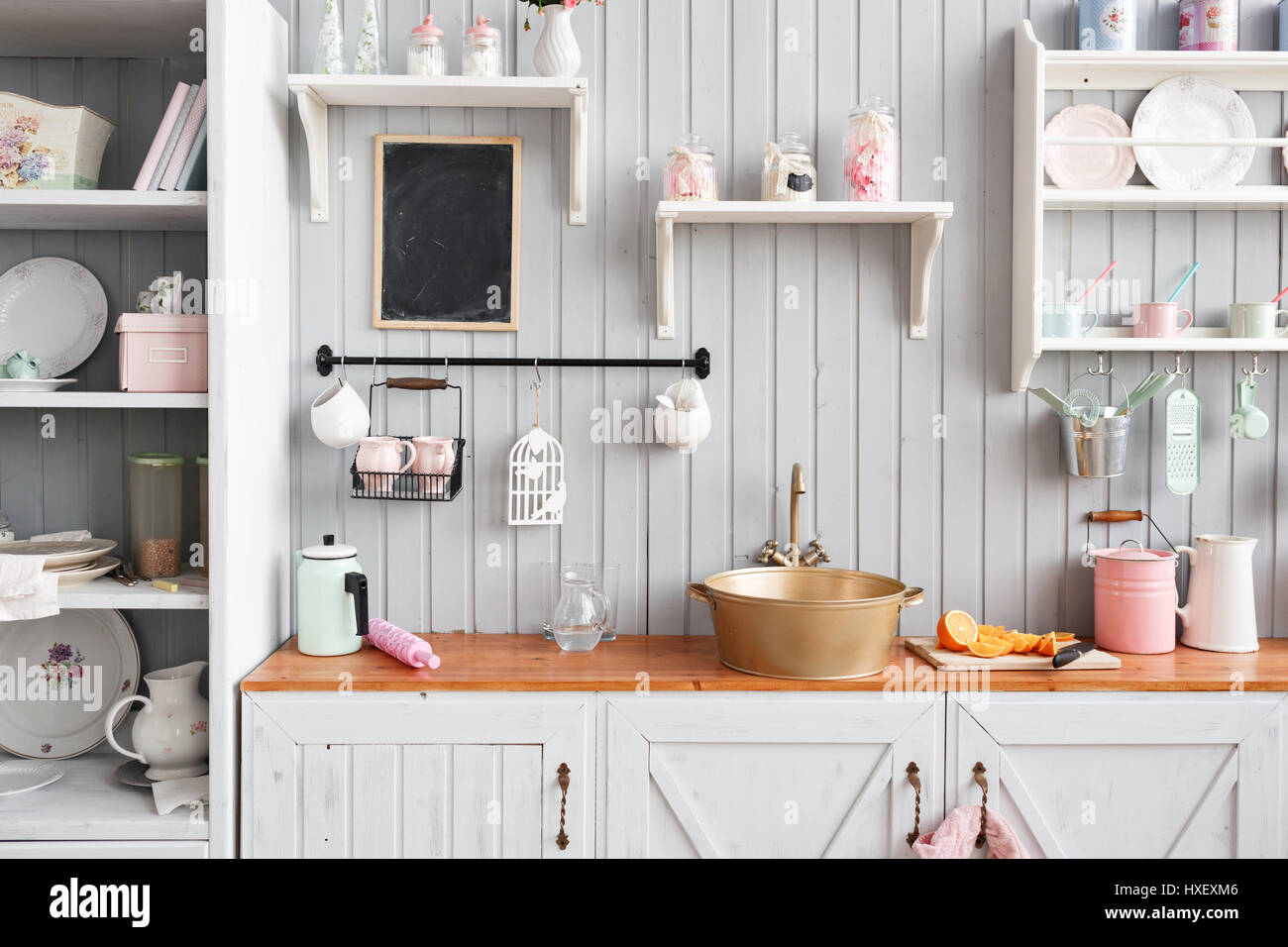 beautiful house, interior, view of the kitchen Stock Photo - Alamy