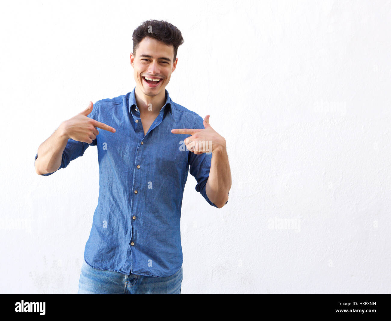 Boy point himself hi-res stock photography and images - Alamy