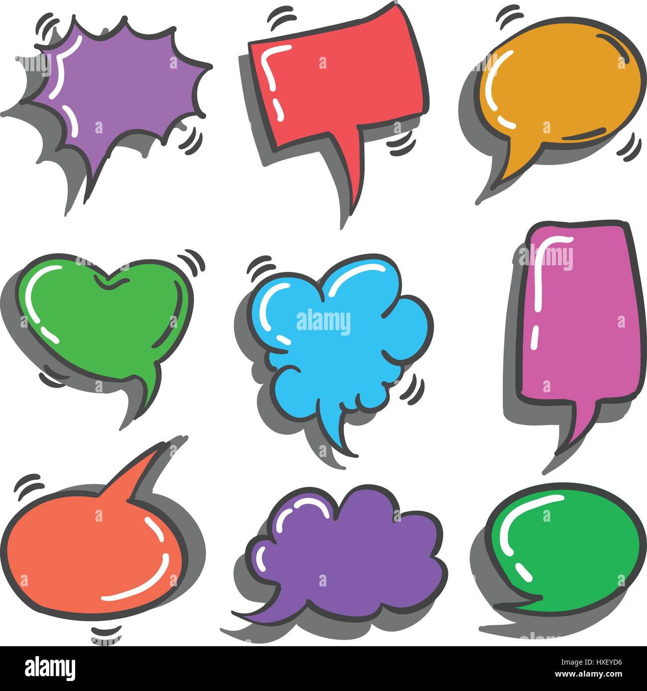 Text balloon various style of set Stock Vector Image & Art - Alamy