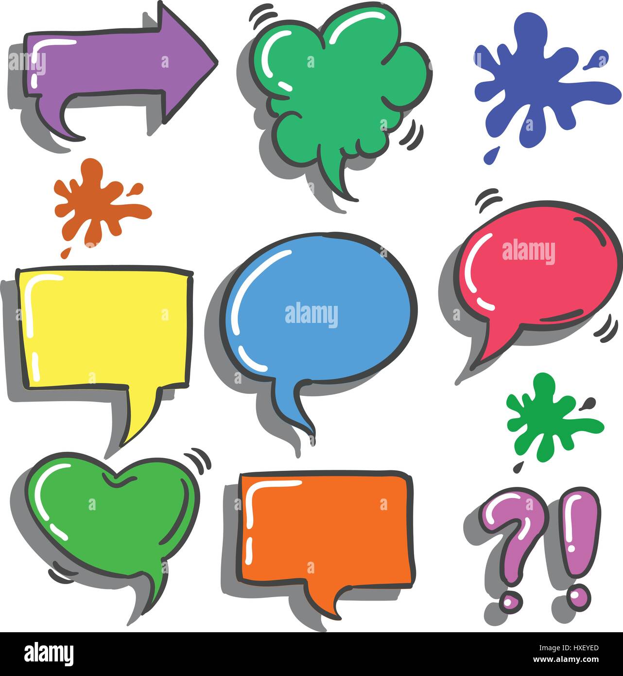 Collection of text balloon set colorful Stock Vector Image & Art - Alamy