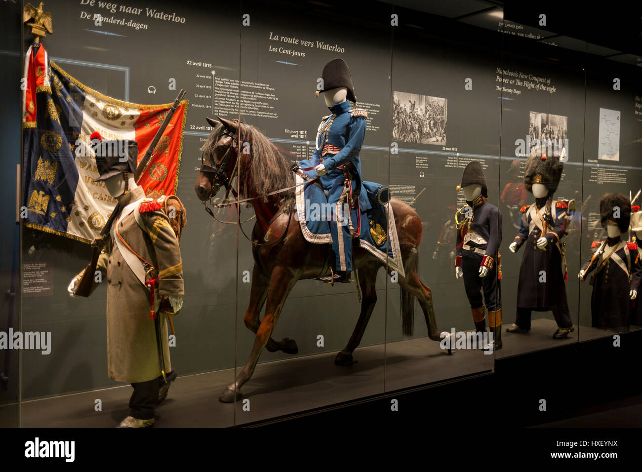 Exhibits inside the Memorial 1815 exhibition at the Waterloo ...