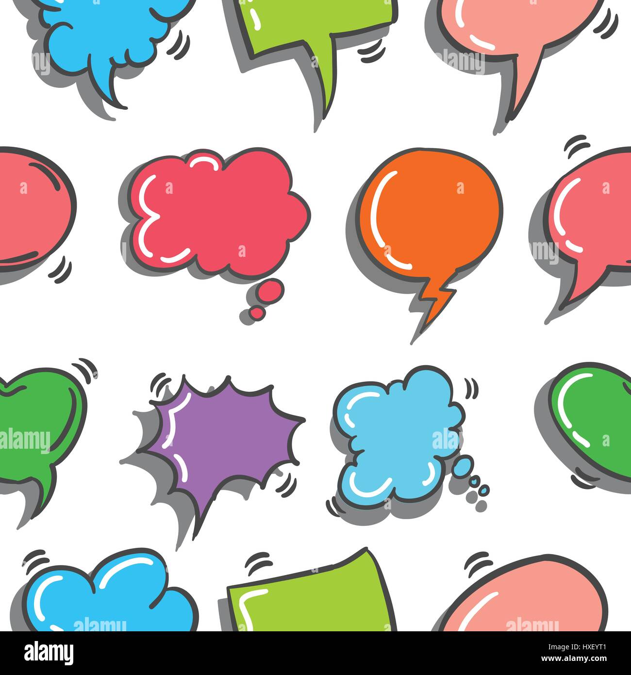 vector illustration text balloon doodles Stock Vector Image & Art - Alamy