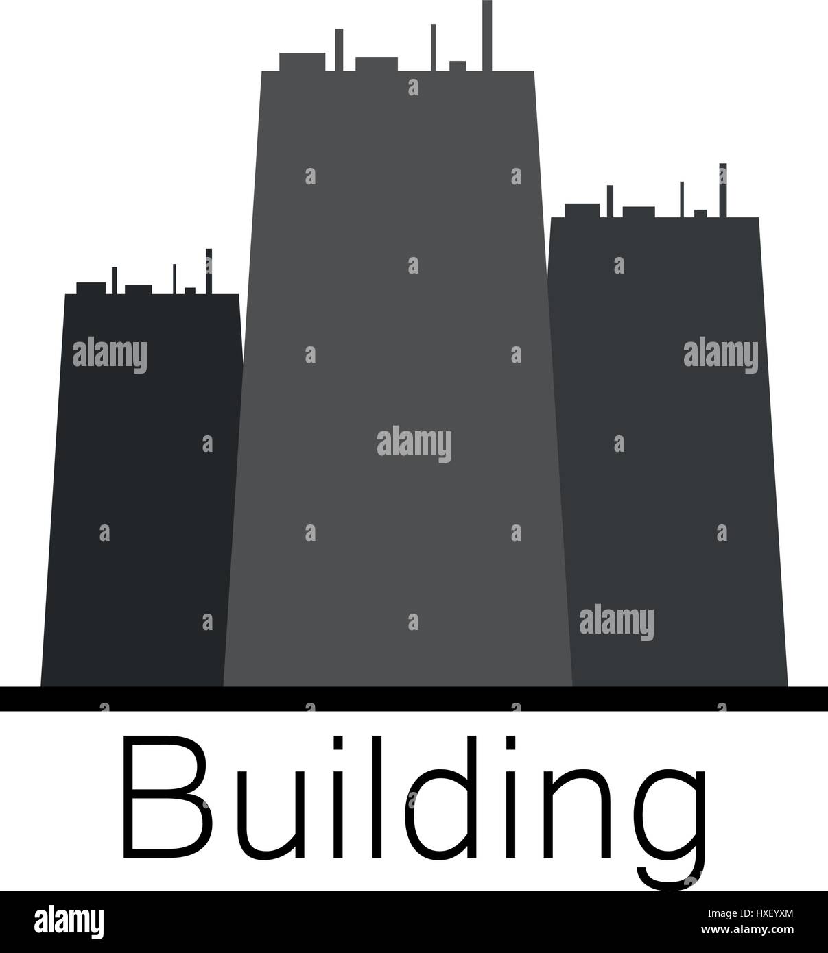 skyscraper icon illustrated on a white background in vector Stock ...