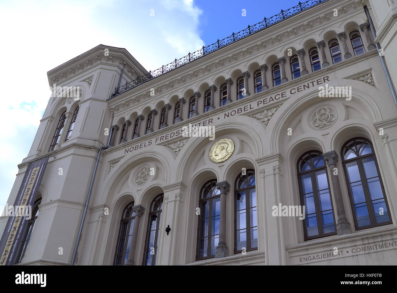 The Nobel Peace Center in Oslo, Norway. The center shows the Nobel ...