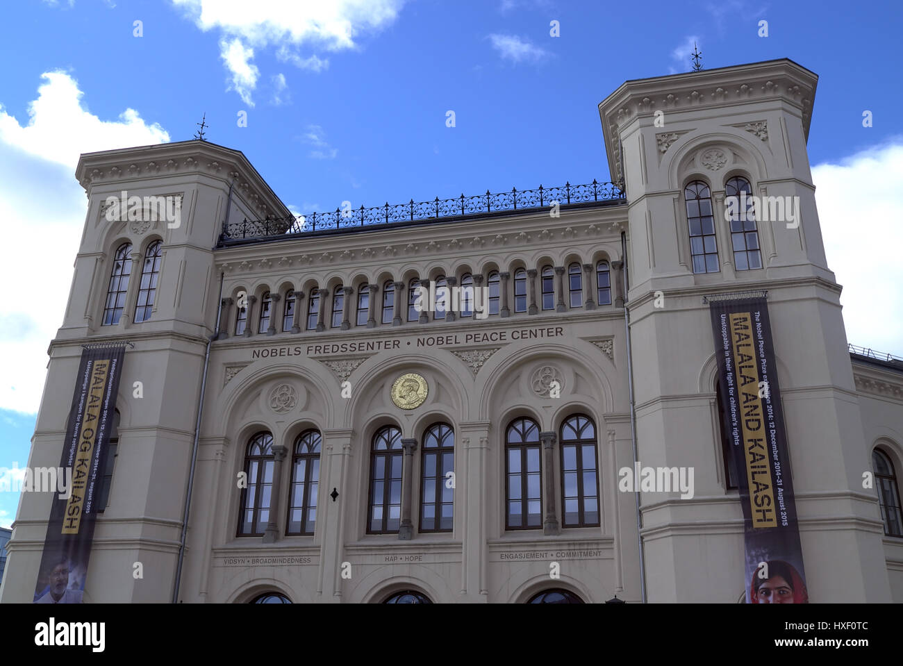 The Nobel Peace Center in Oslo, Norway. The center shows the Nobel ...