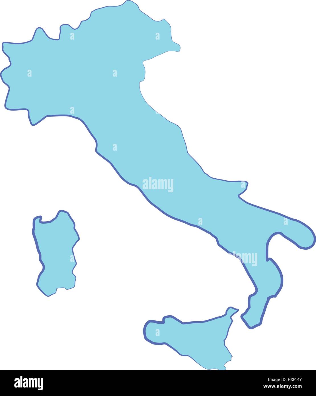 illustrated map of Italy on white background in vector Stock Vector ...