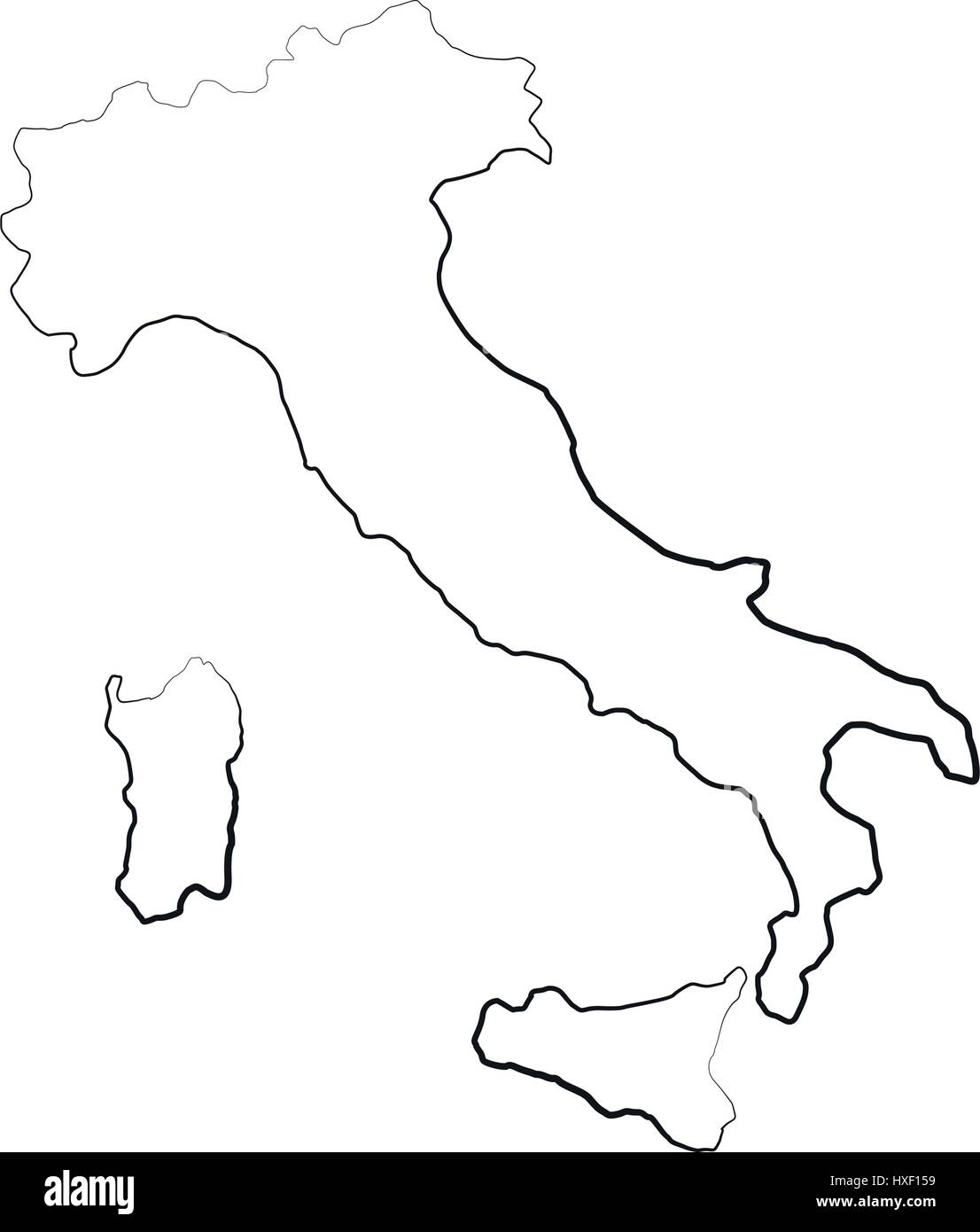 illustrated map of Italy on white background in vector Stock Vector ...