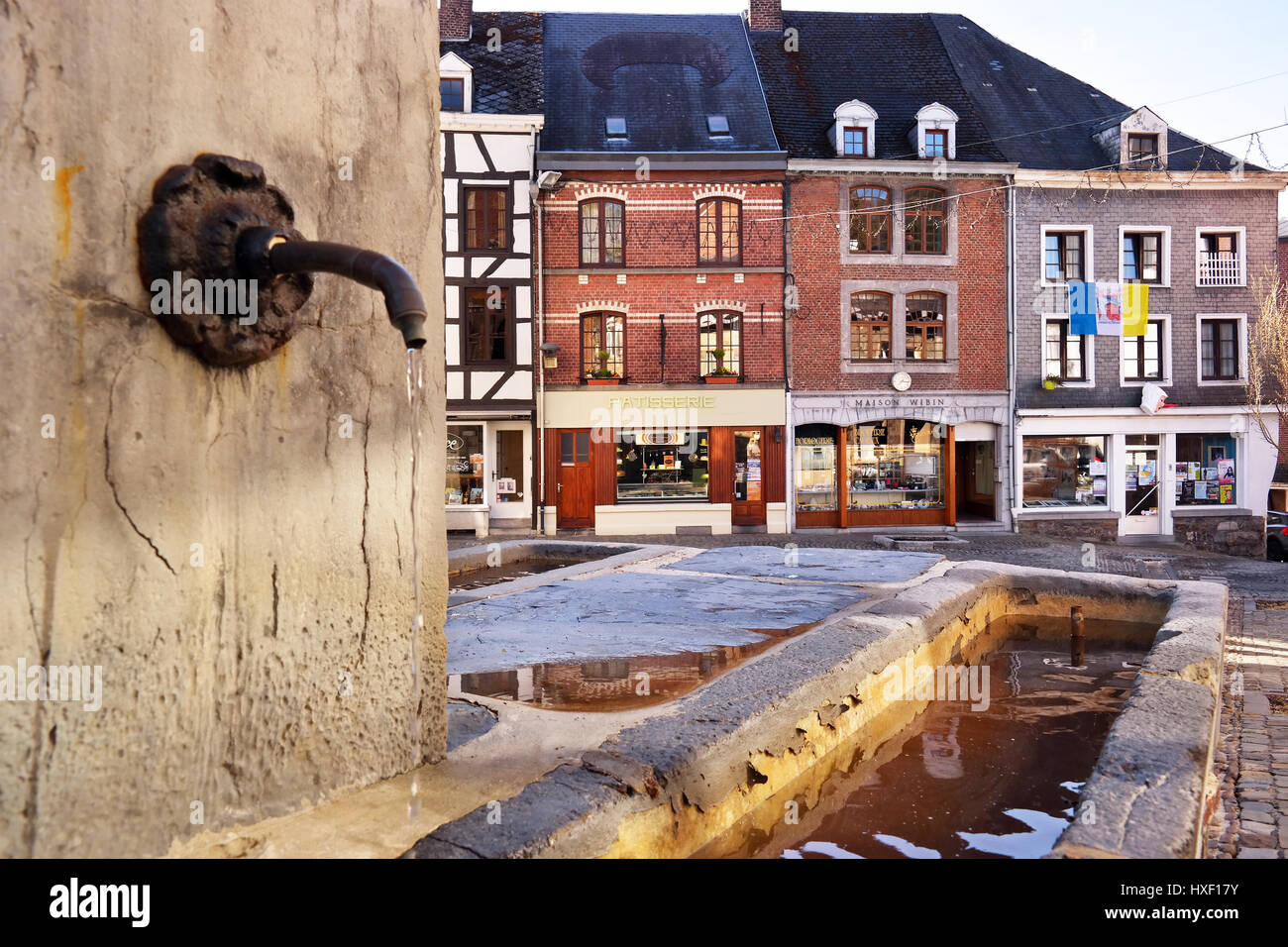 Old metal water tap in Stavelot, a town in the Belgian Ardennes Stock ...