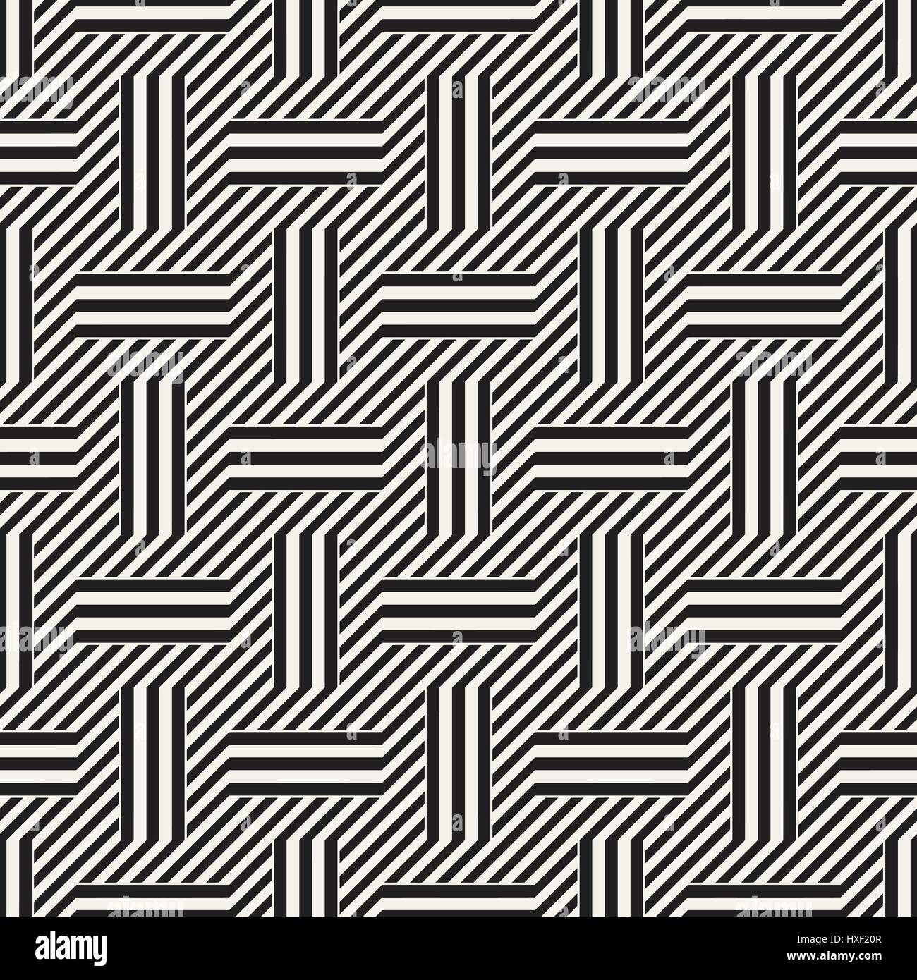 Vector Seamless Pattern. Modern Stylish Interlacing Lines Texture. Geometric Striped Ornament ...
