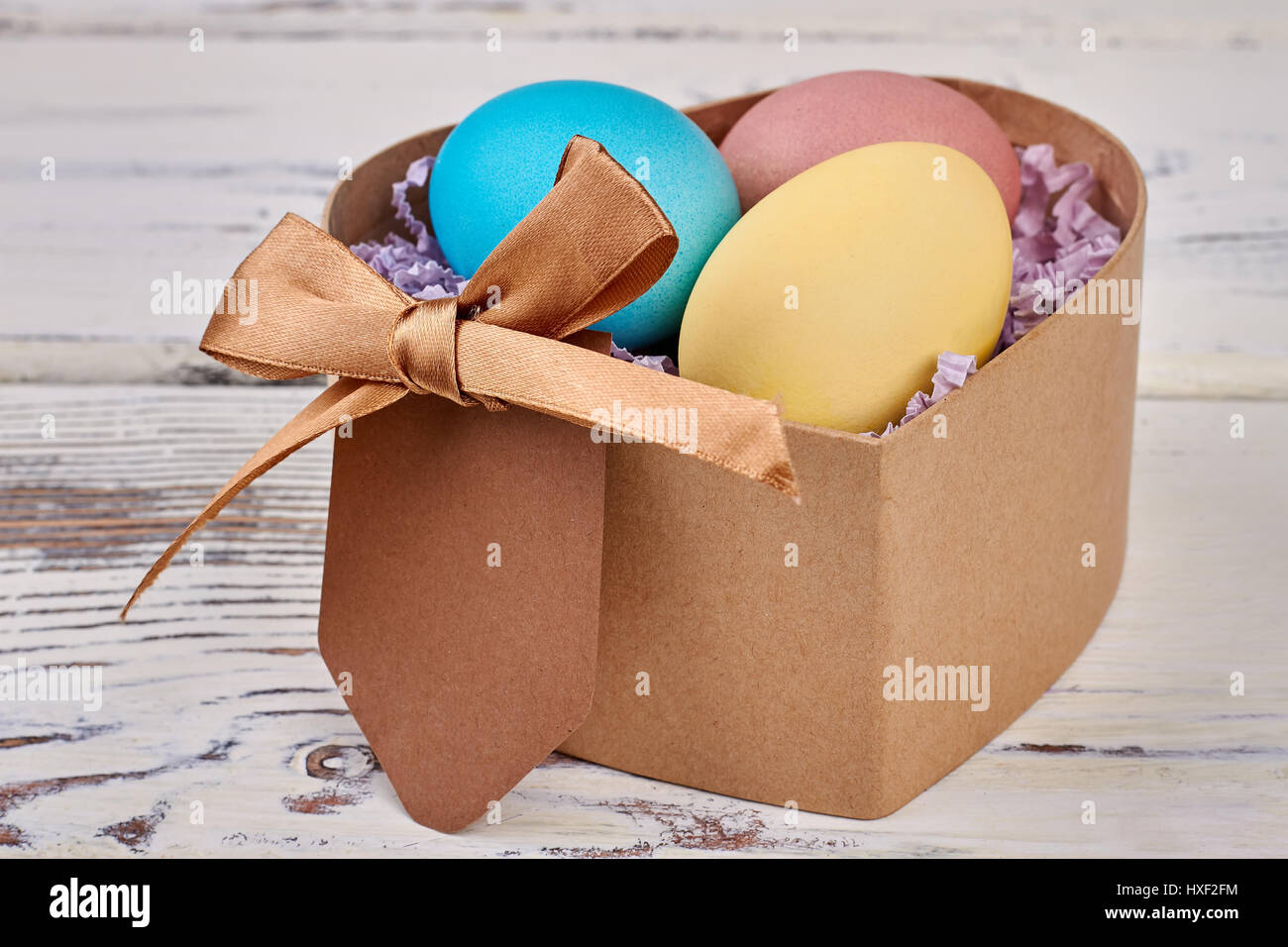 Easter card box eggs heart hi-res stock photography and images - Alamy