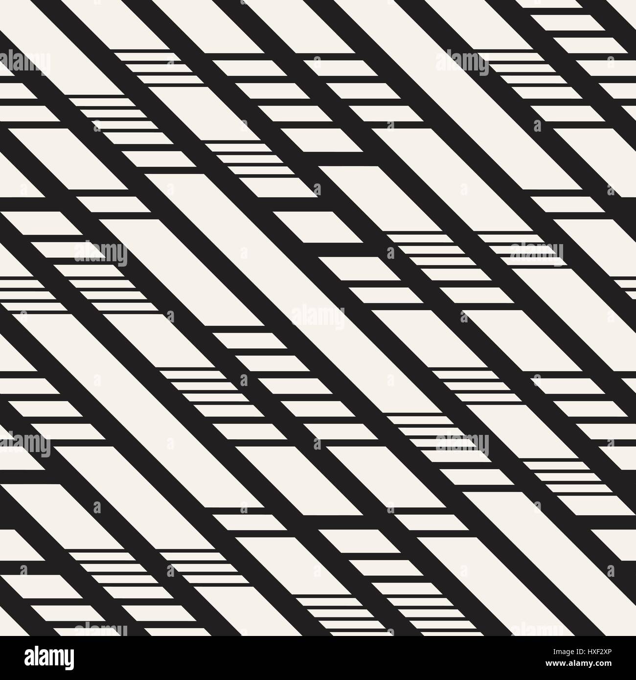 Black and White Dashed Lines Pattern. Modern Abstract Vector Seamless ...