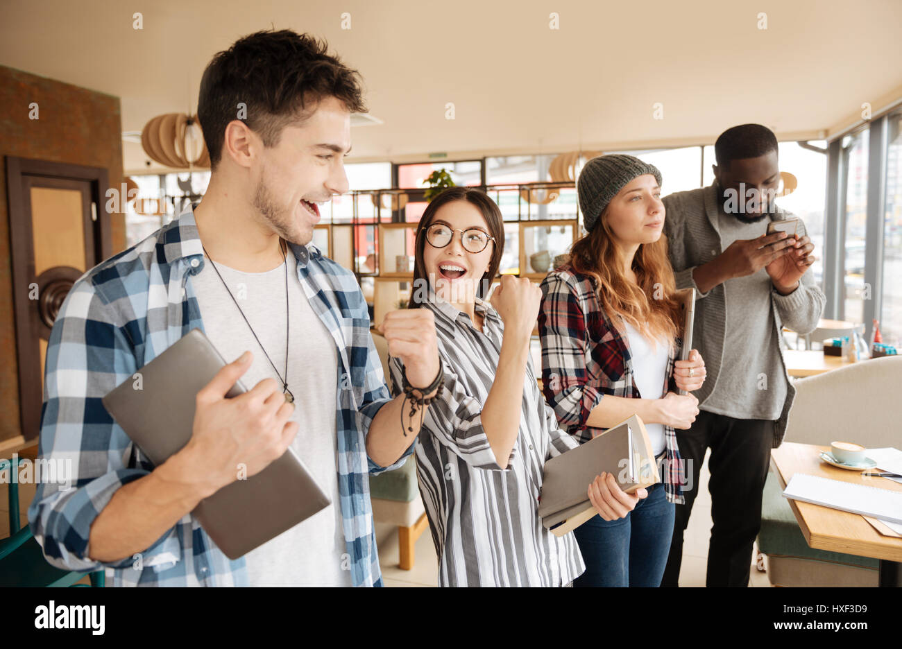 International students having fun Stock Photo - Alamy