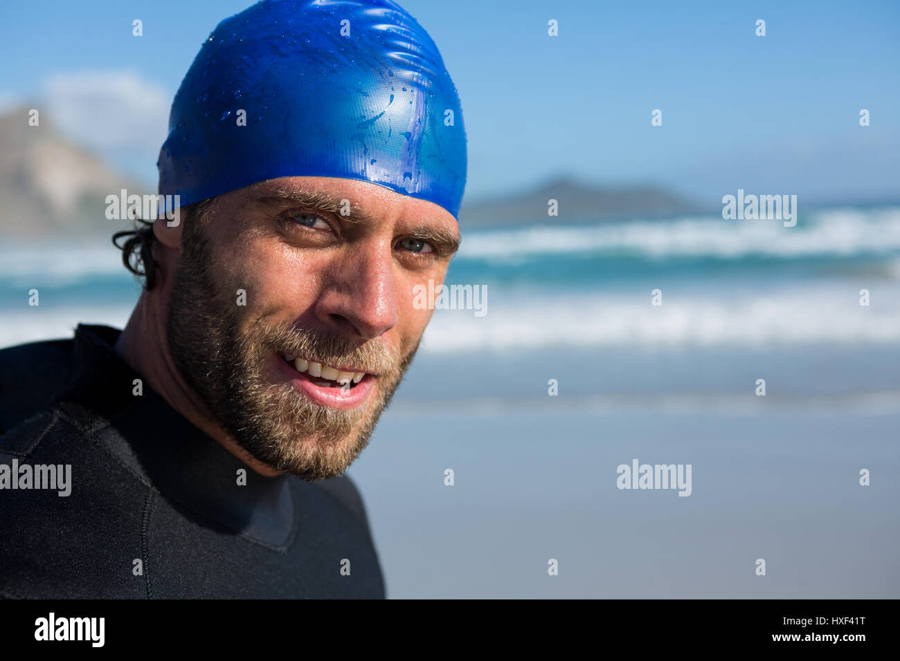 Close up portrait confident male athlete Stock Photo - Alamy
