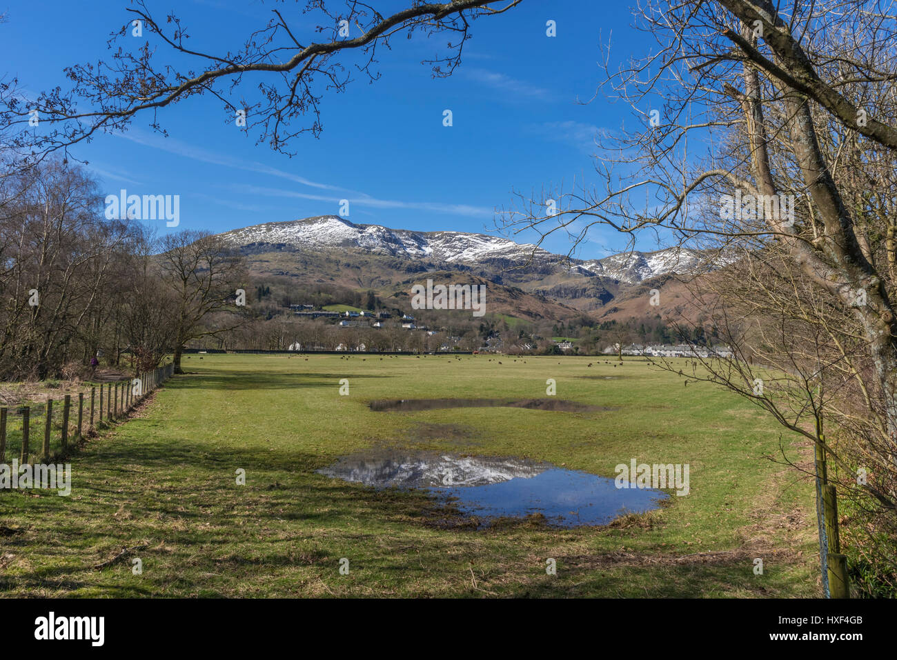 Snowy Old Man of Coniston hills in Cumbria. The Lake District Stock ...
