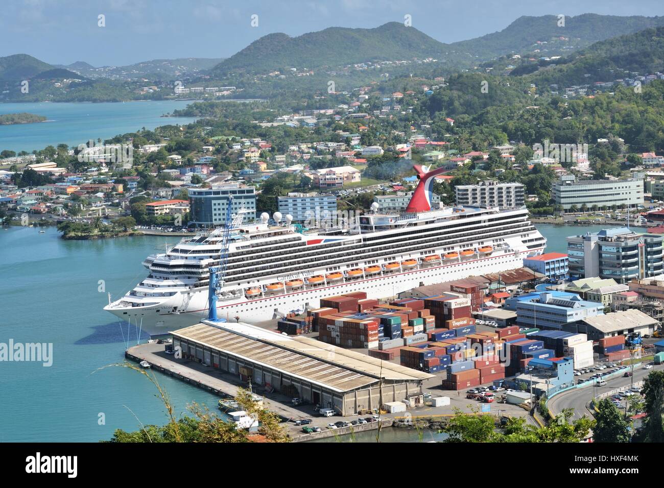 CASTRIES ST LUCIA CARIBBEAN 19 January 2015: Large Ocean liner in ...