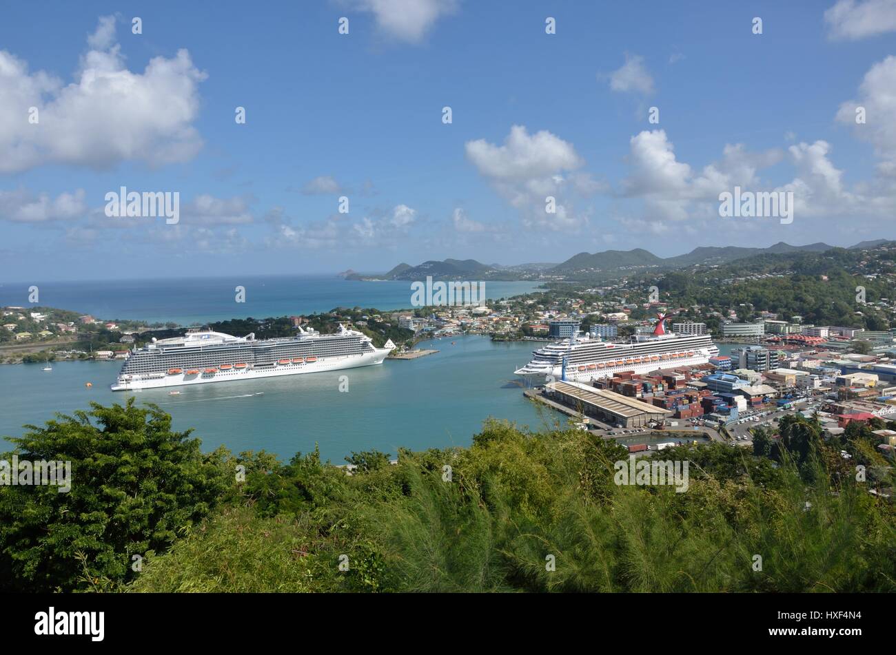 CASTRIES ST LUCIA CARIBBEAN 19 January 2015: Large Ocean liners in ...