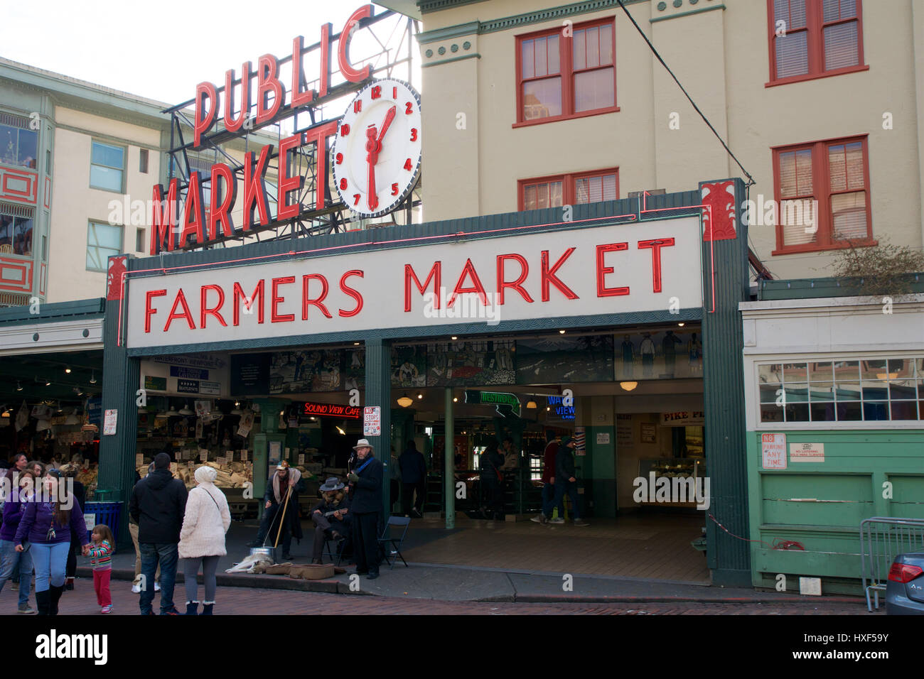 SEATTLE, WASHINGTON, USA - JAN 24th, 2017: Entrance to the Pike Place ...