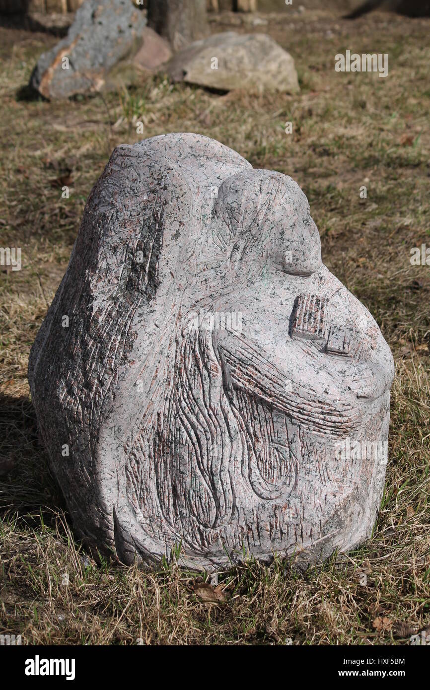 exhibition of statue from solid stone for decoration streets Stock ...