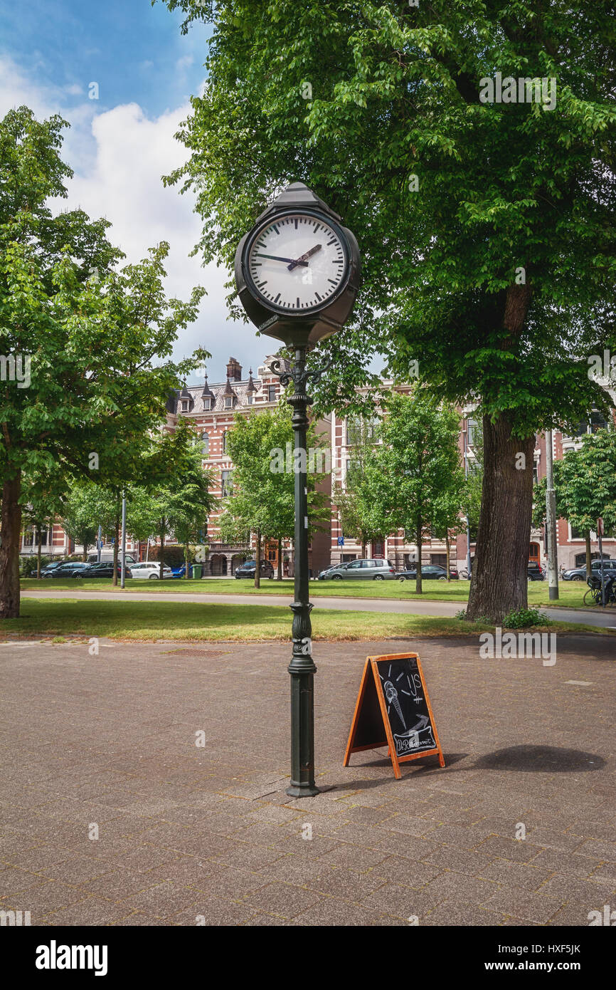 A characteristic clock somewhere on a square in Rotterdam in The ...