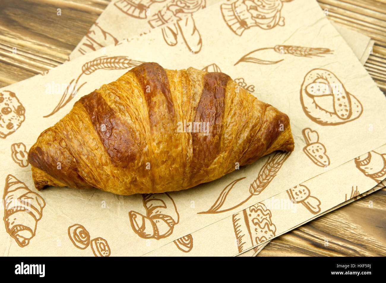 fresh hot croissant with chocolate bakery Stock Photo - Alamy