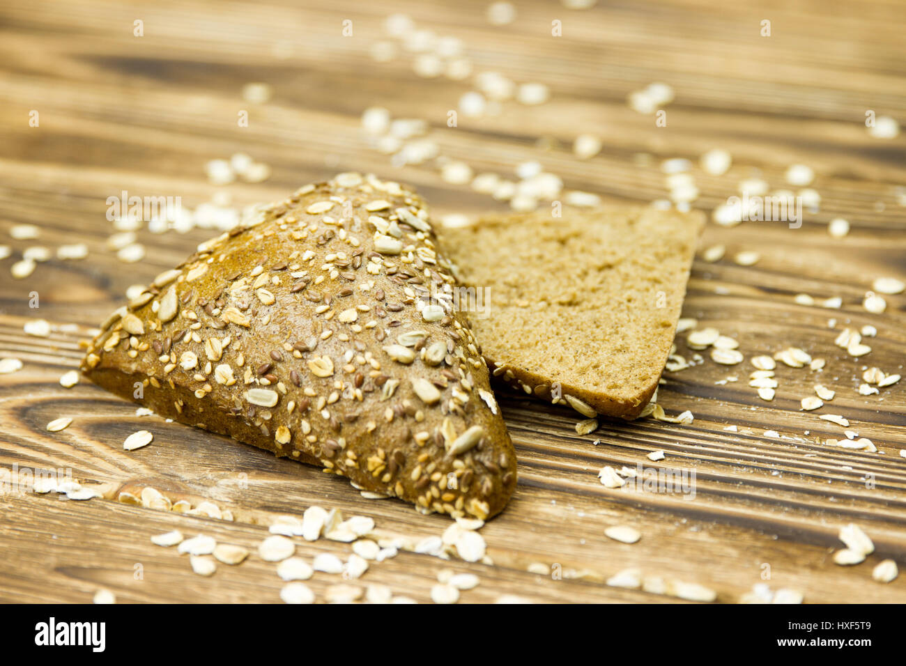 fresh sliced hot bakery bread loaf twelve different kinds of grains ...