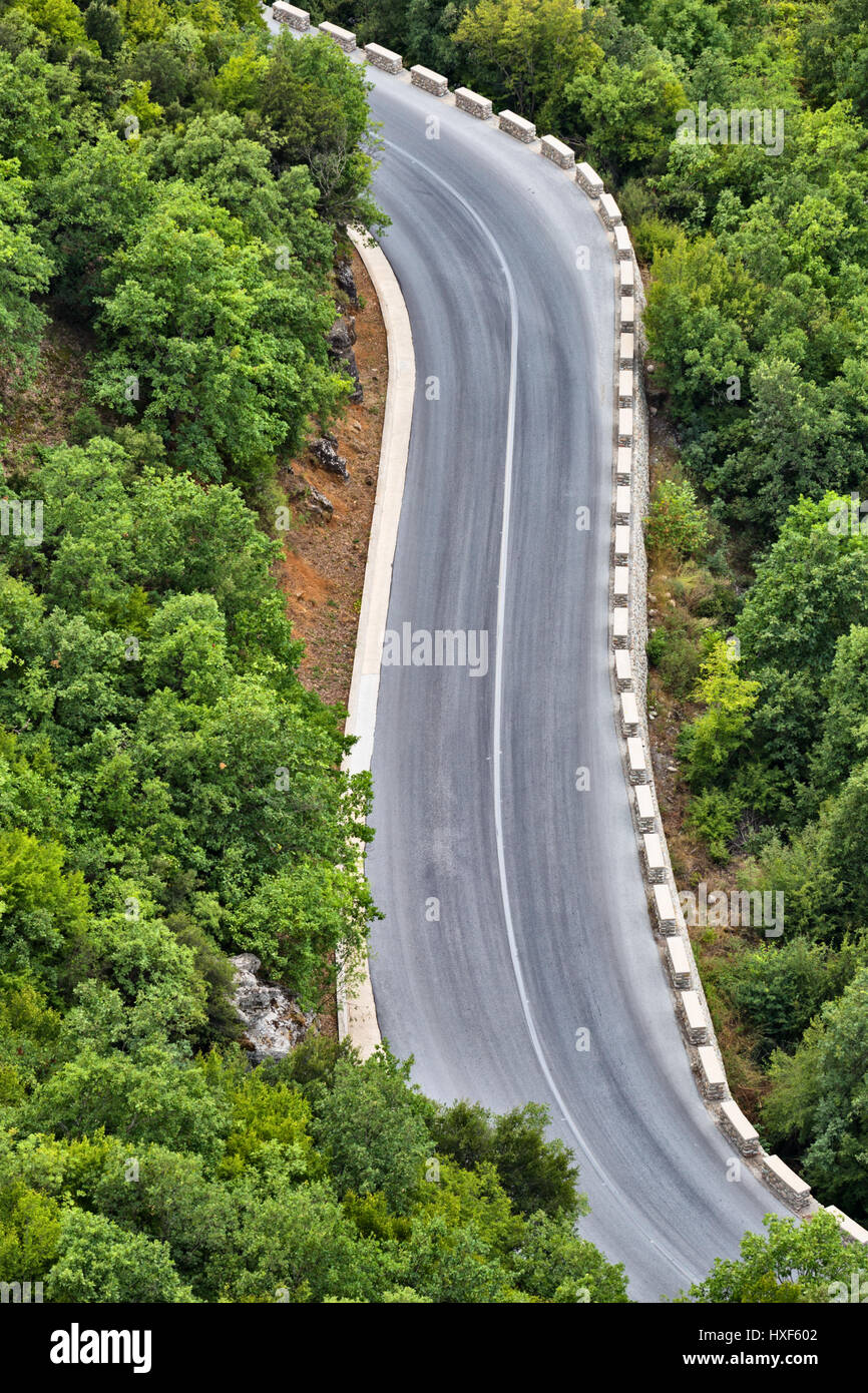 Curved mountain road in Meteora, Greece Stock Photo - Alamy