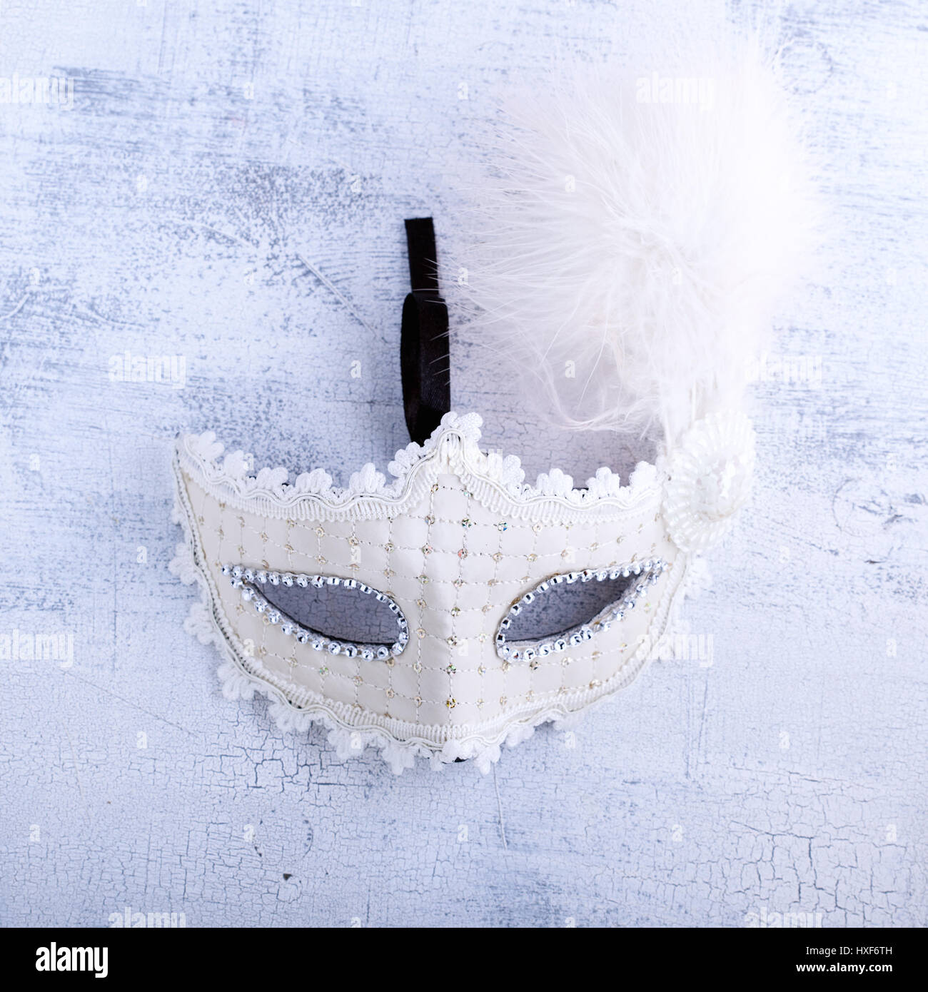 White carnival mask for Purim celebration Stock Photo - Alamy