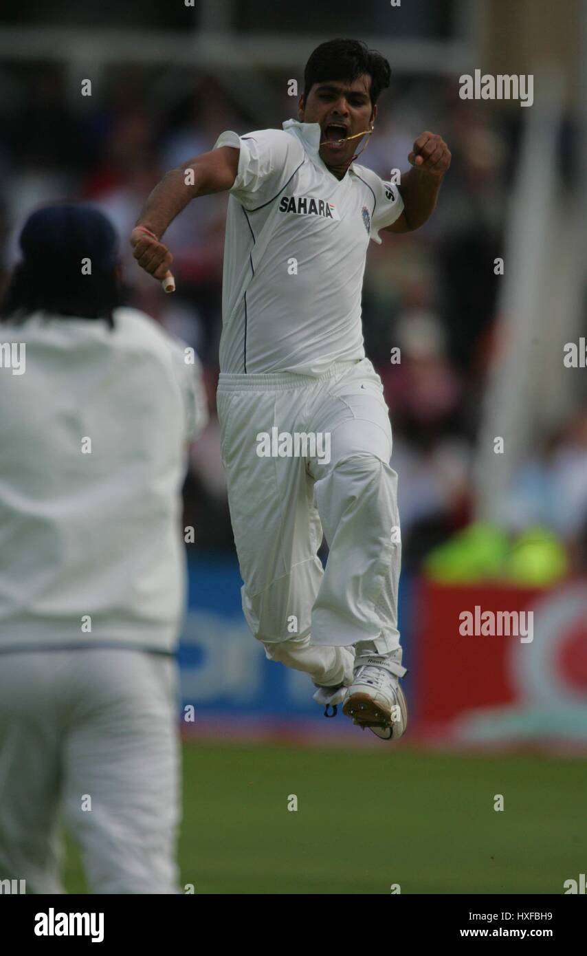 R.P. SINGH CELEBRATES TAKING P ENGLAND V INDIA TRENT BRIDGE NOTTINGHAM ...