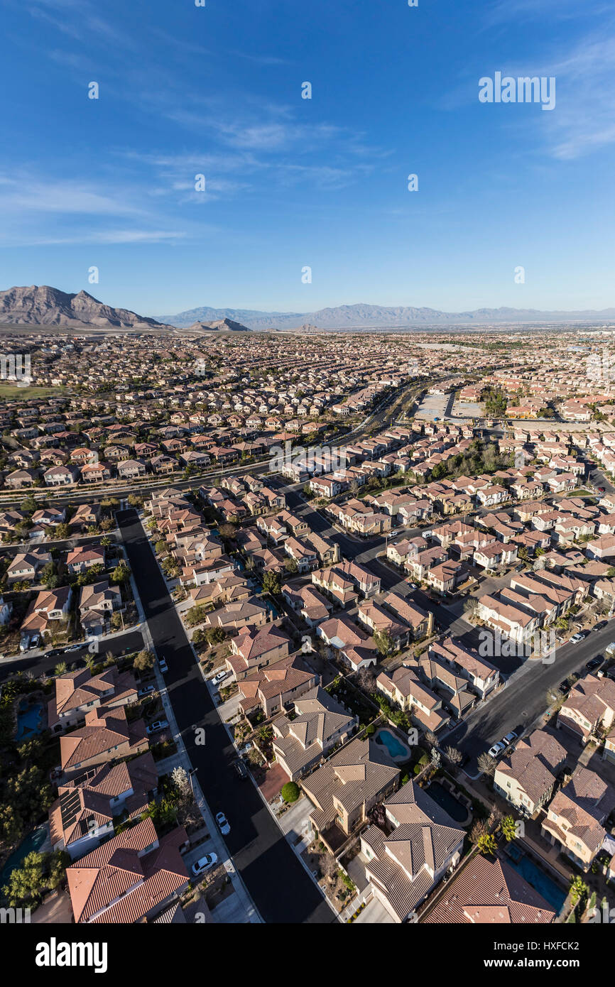 Aerial view of suburban bedroom community in Las Vegas, Nevada Stock ...