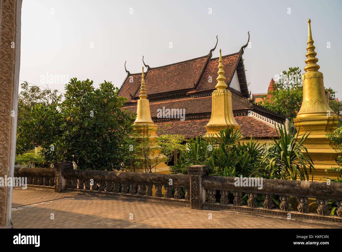 Exterior of the Wat Bo temple in the Siem Reap, Cambodia Stock Photo ...