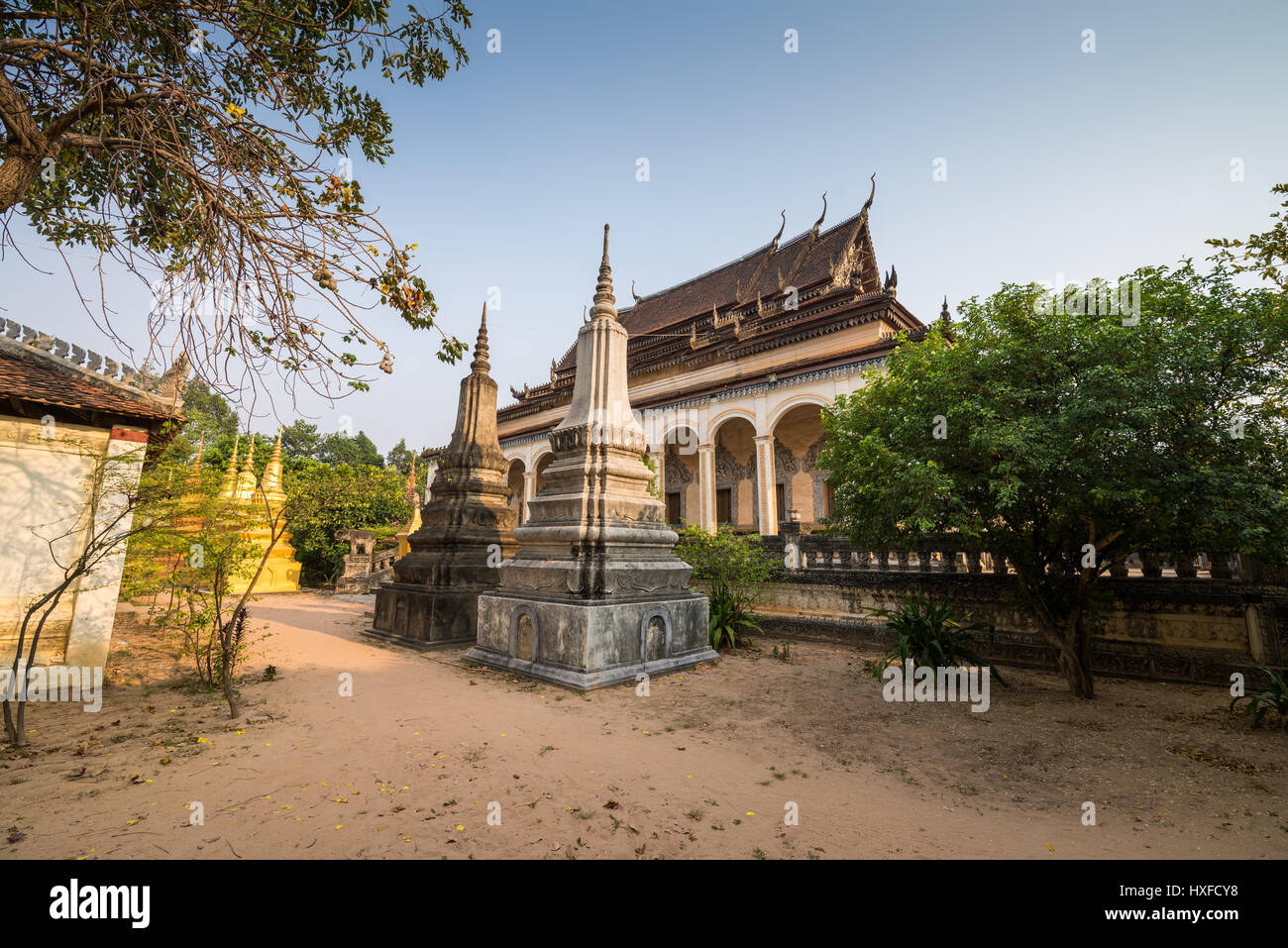 Exterior of the Wat Bo temple in the Siem Reap, Cambodia Stock Photo ...