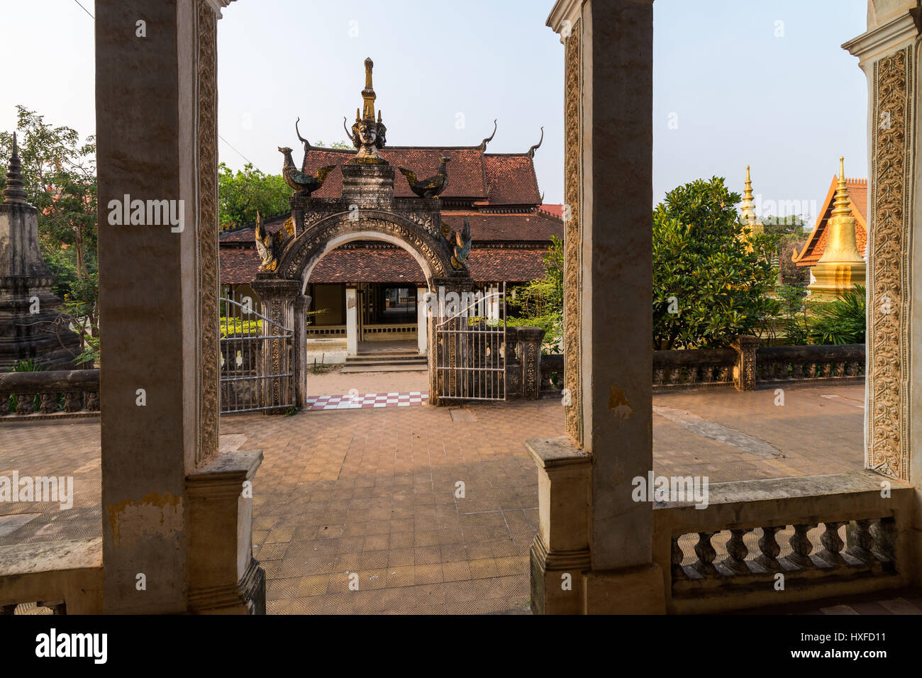 Exterior of the Wat Bo temple in the Siem Reap, Cambodia Stock Photo ...