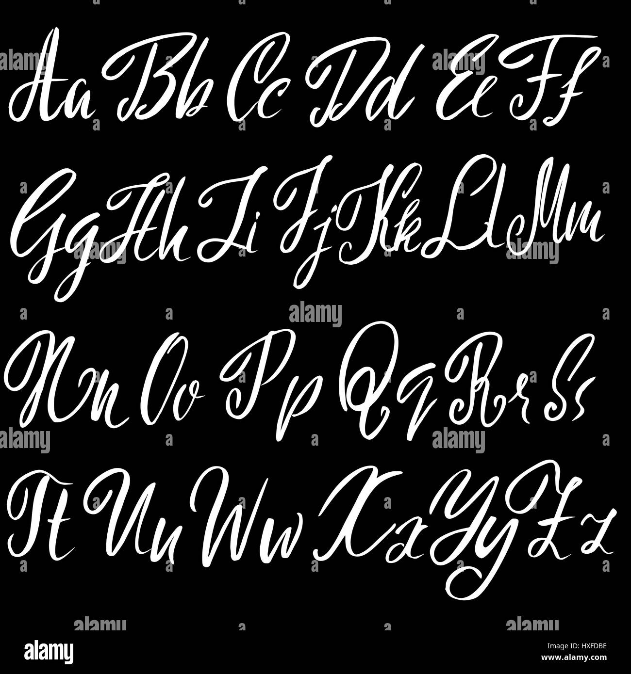 Hand drawn font. Modern brush lettering. Elegant alphabet. Vector ...