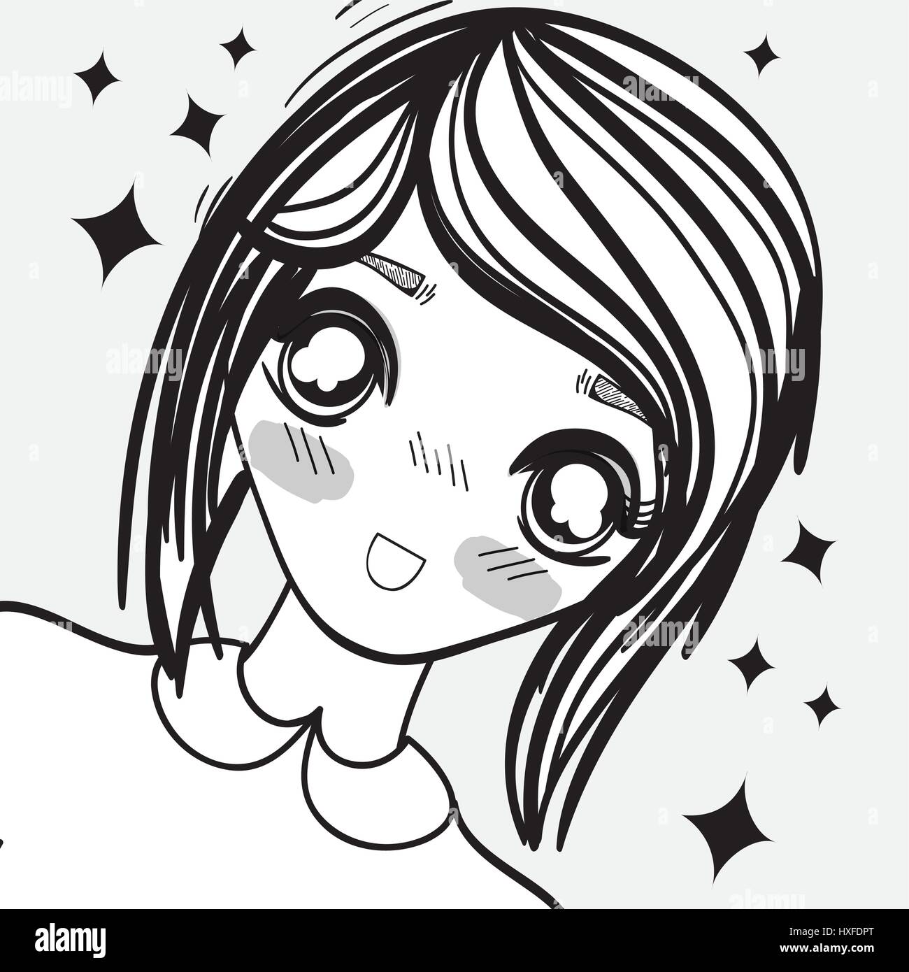 anime nice surprised woman with stars Stock Vector Image & Art - Alamy