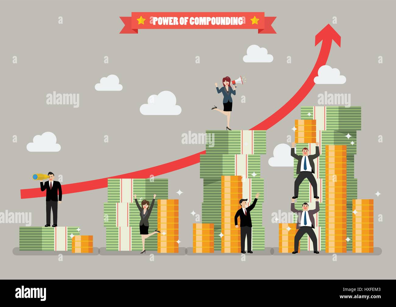 Rising fund vector vectors hi-res stock photography and images - Alamy