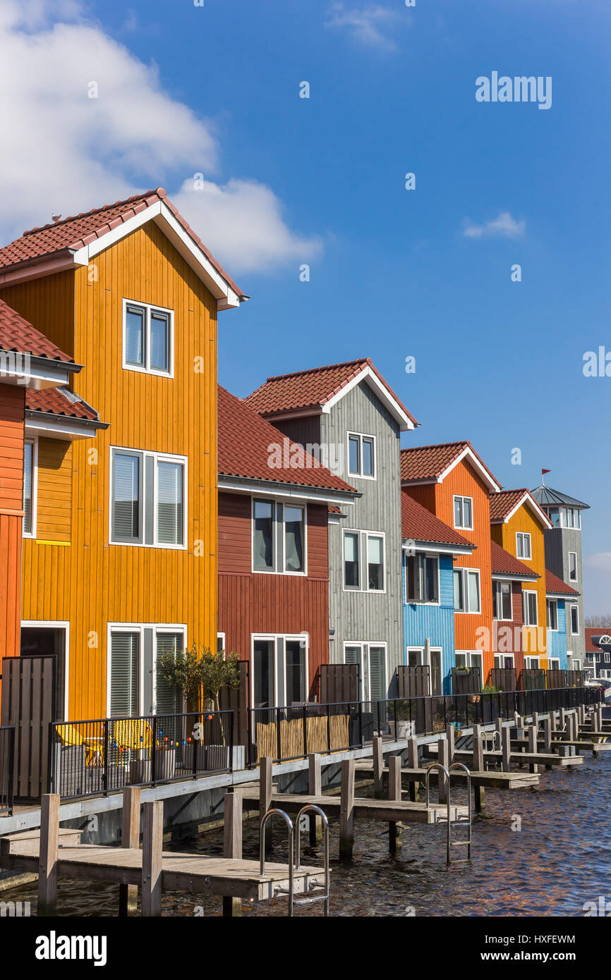 Colorful houses reitdiephaven harbor hi-res stock photography and ...