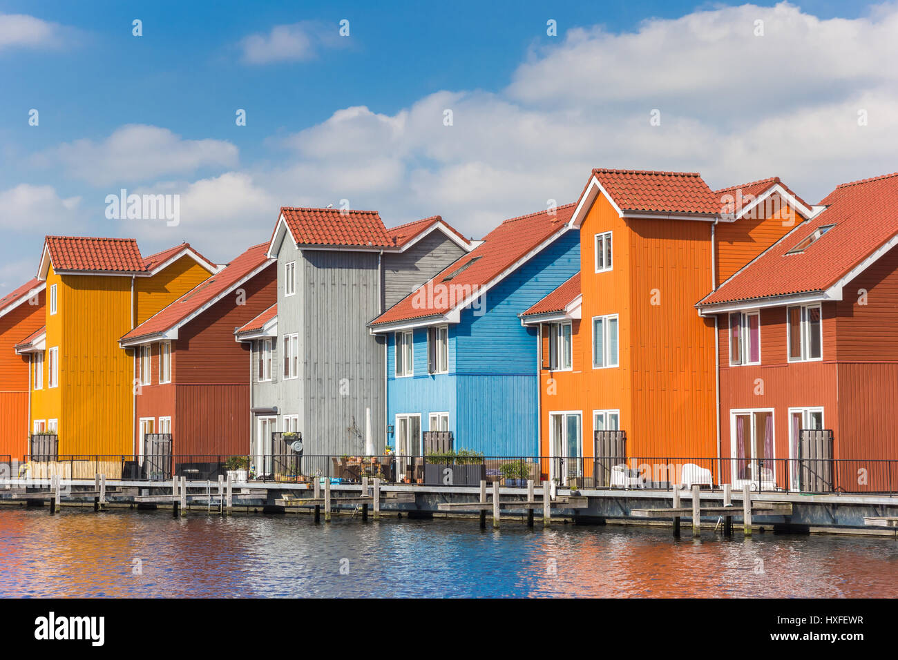 Groningen colorful waterfront housing hi-res stock photography and ...