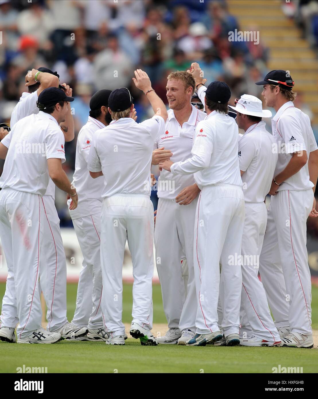 ANDREW FLINTOFF CELEBRATES ENGLAND V AUSTRALIA CARDIFF SWALEC STADIUM ...