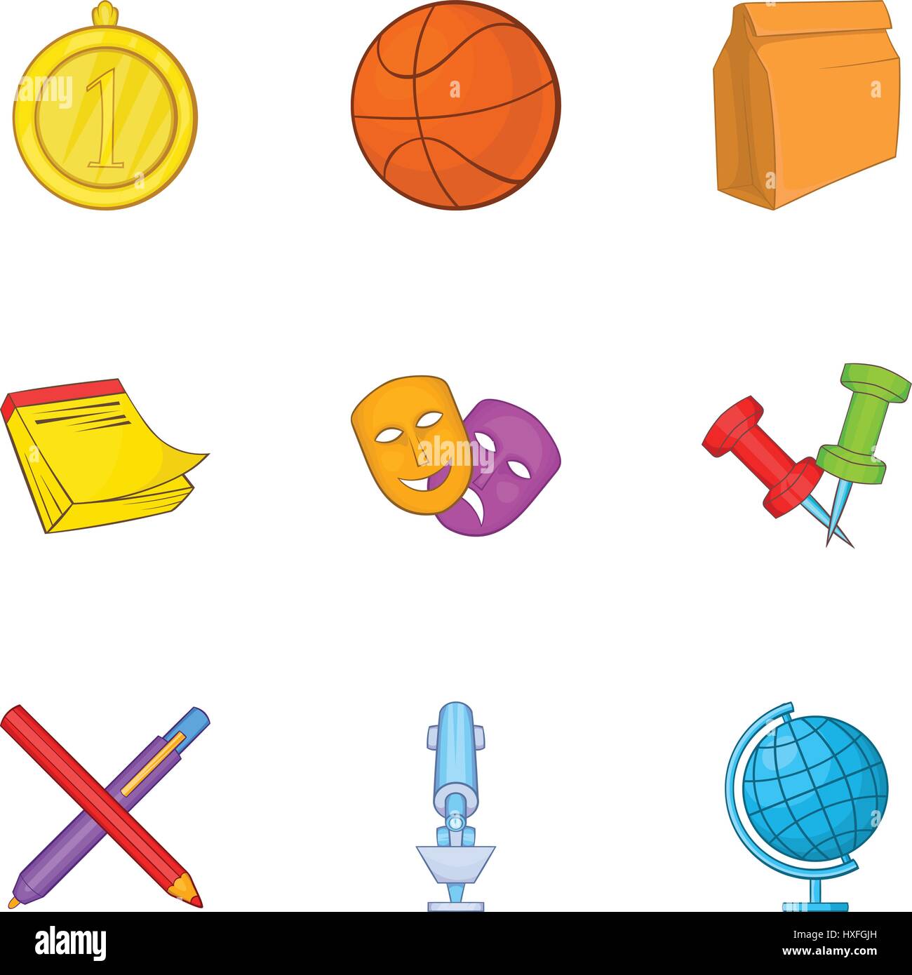 School icons set, cartoon style Stock Vector Image & Art - Alamy