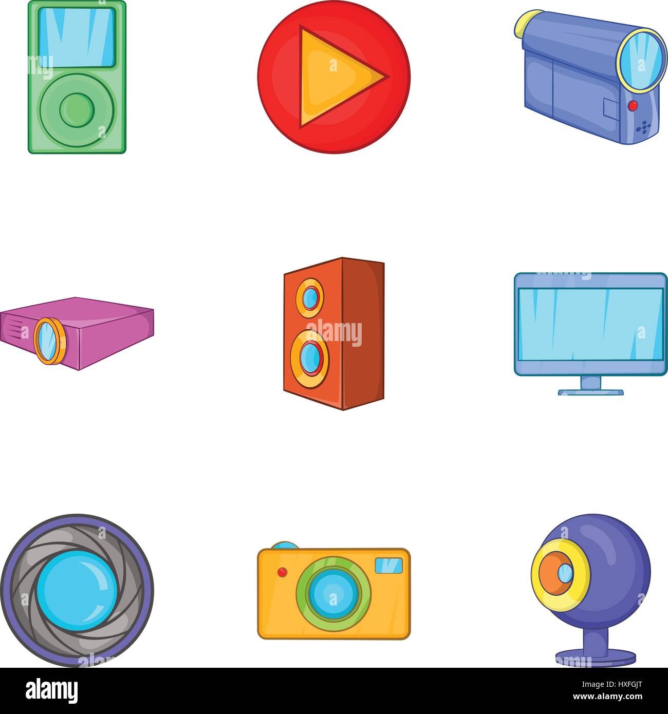 Electronic devices icons set, cartoon style Stock Vector Image & Art ...