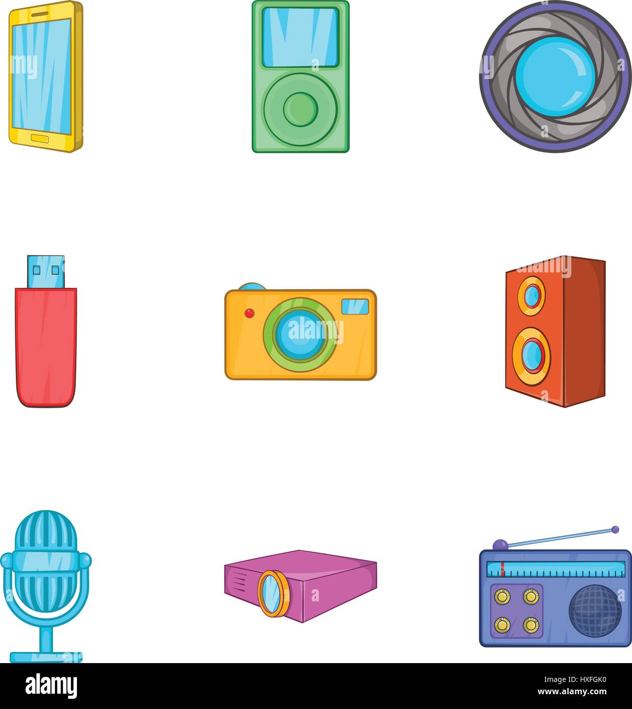 Electronics icons set, cartoon style Stock Vector Image & Art - Alamy