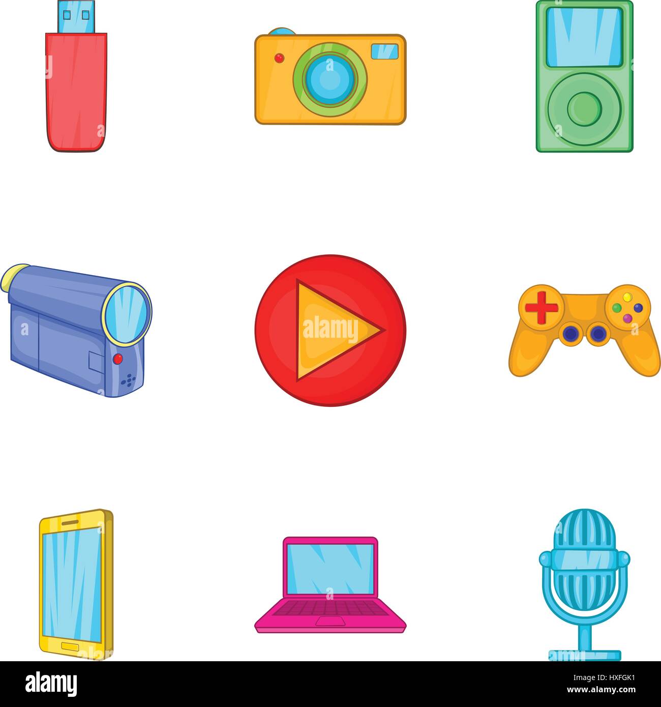 Electronic gadget icons set, cartoon style Stock Vector Image & Art - Alamy