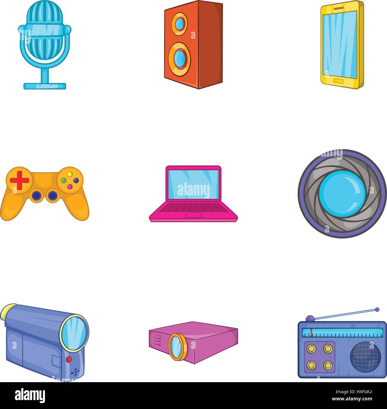 Electronic appliance icons set, cartoon style Stock Vector Image & Art ...