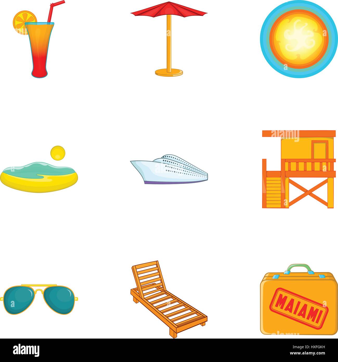 State of Miami icons set, cartoon style Stock Vector Image & Art - Alamy