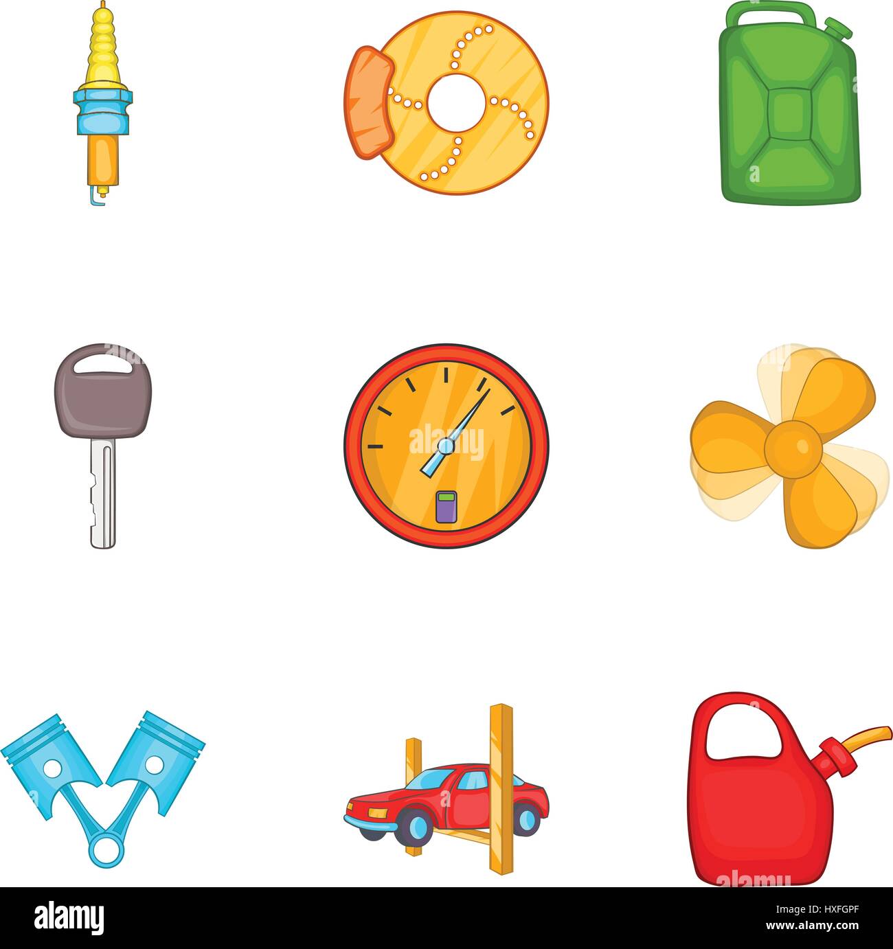 Repair machine icons set, cartoon style Stock Vector Image & Art - Alamy