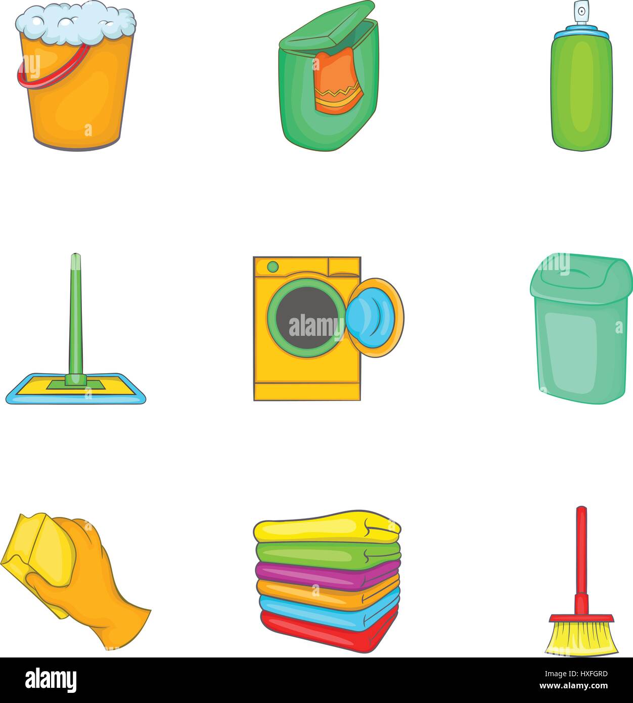 Cleaning icons set, cartoon style Stock Vector Image & Art - Alamy