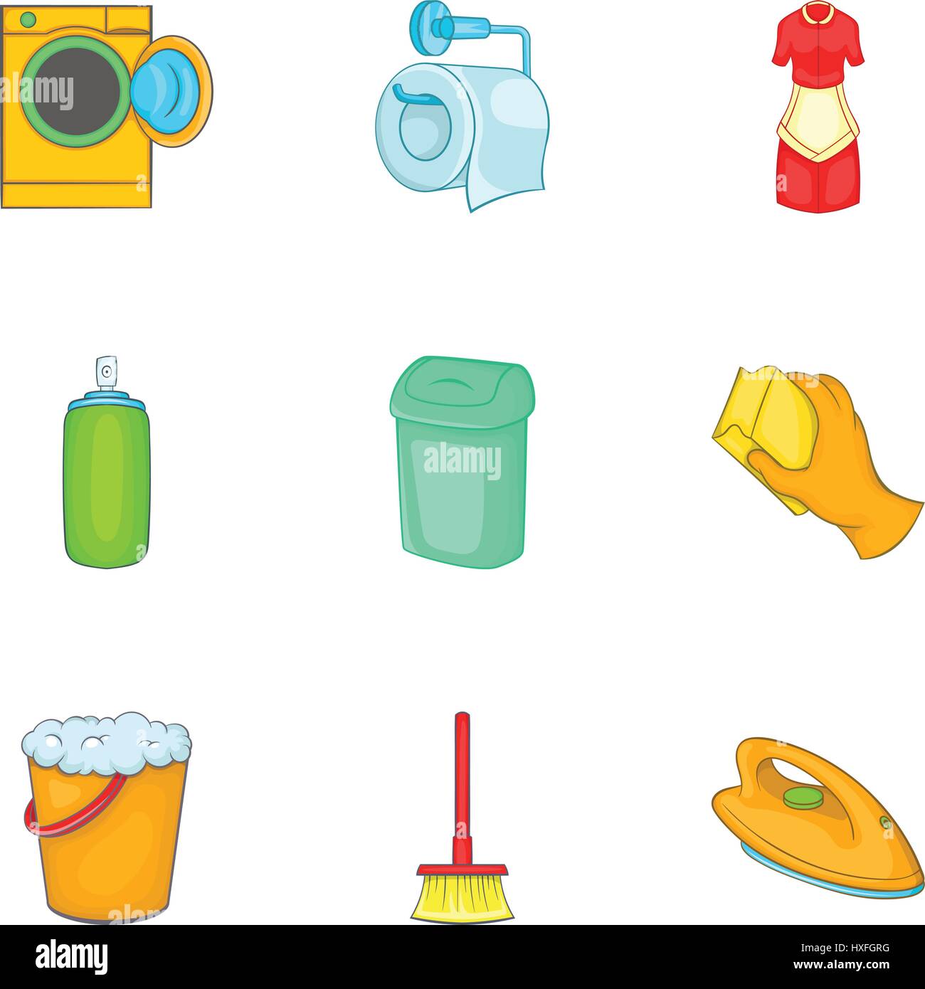 Sanitation icons set, cartoon style Stock Vector Image & Art - Alamy
